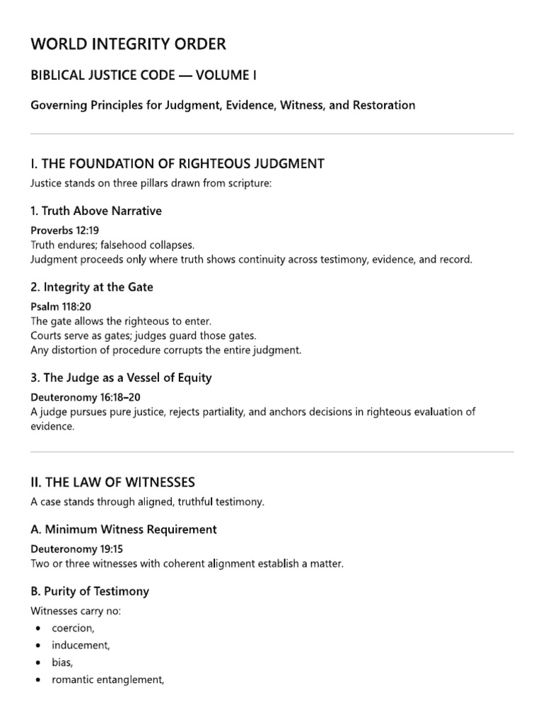 WIO Biblical Code Volume I | PDF