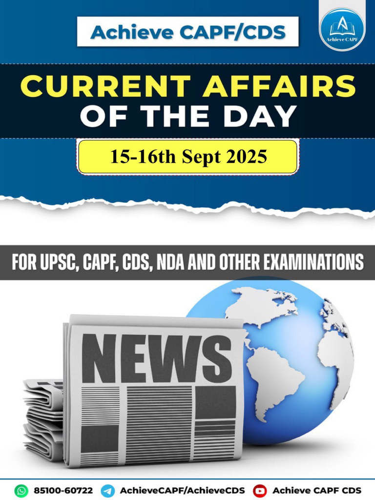 Current Affairs of 15-16th Sept 2025 | PDF