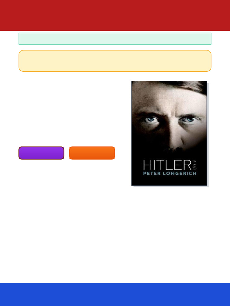 Hitler: A Biography Peter Longerich Ebook Text Optimized Digital File ...