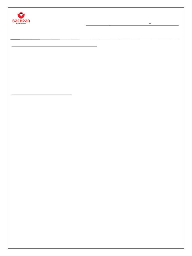 Exam Paper - Rhymes & Stories | PDF