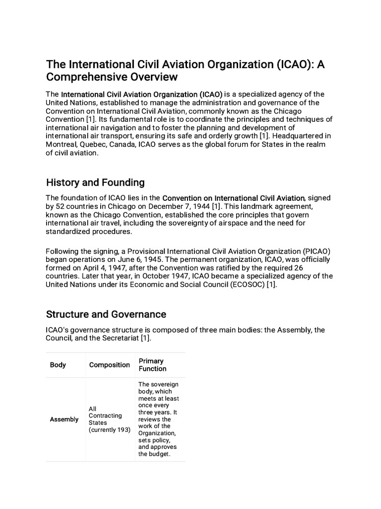 The International Civil Aviation Organization (ICA 2 | PDF
