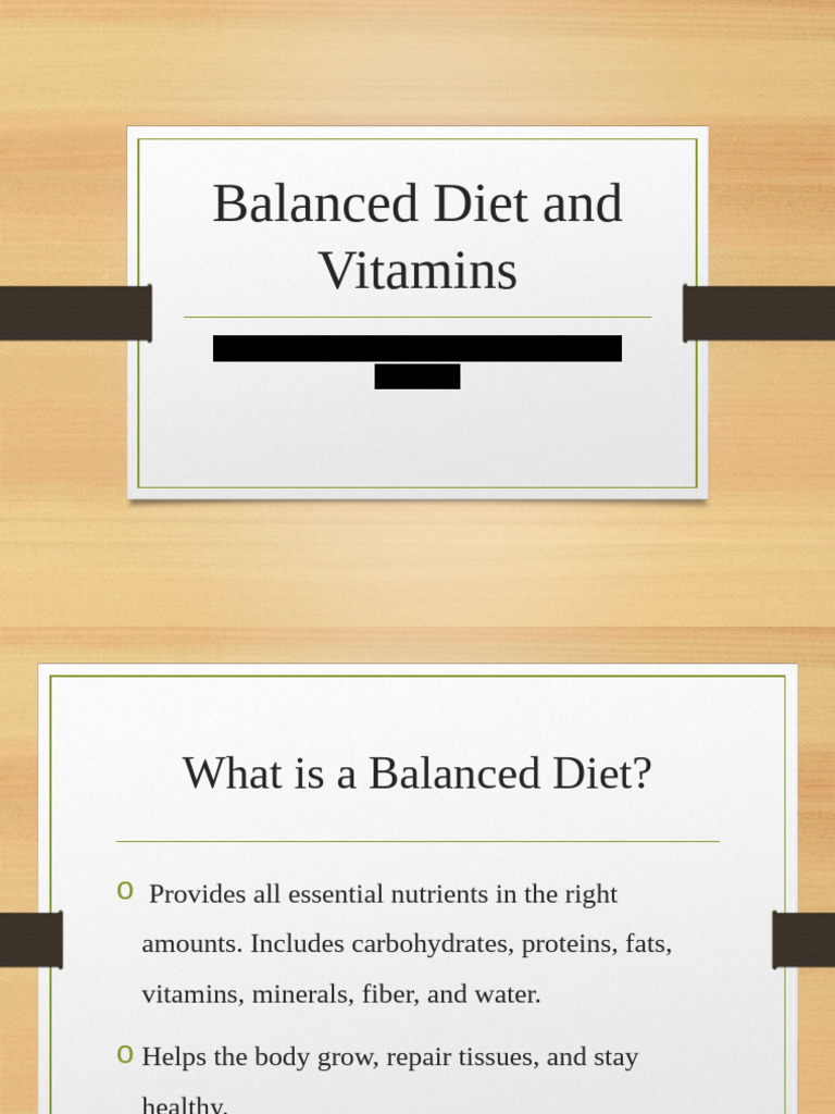 Balanced Diet and Vitamins | PDF