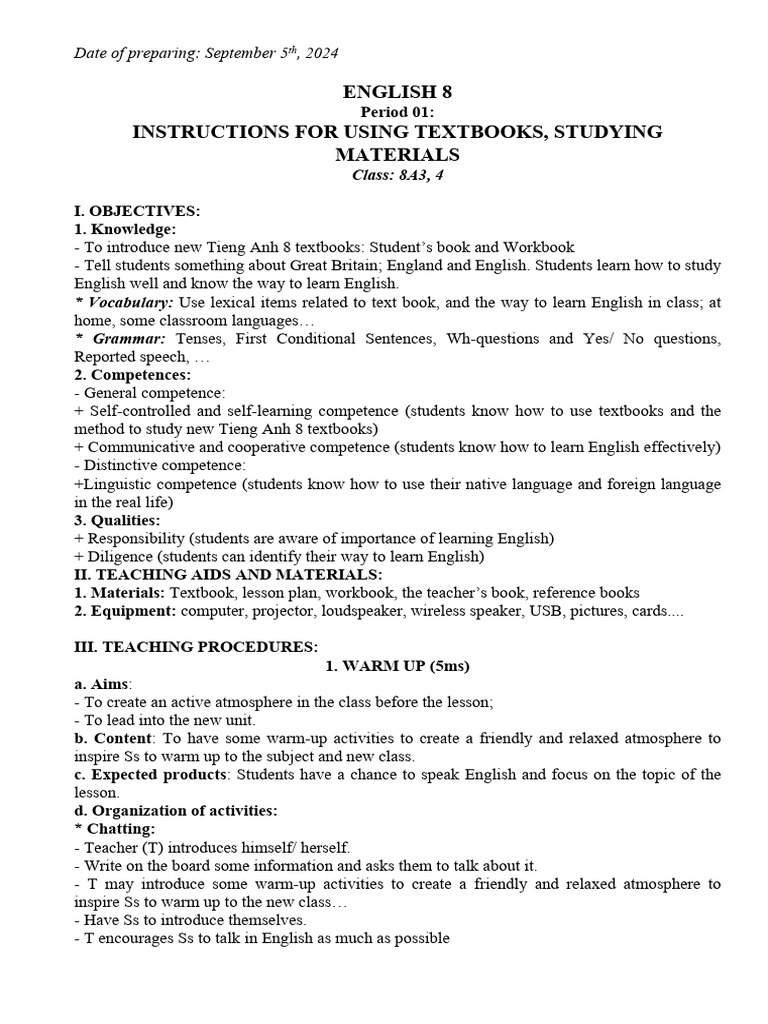 English 8 Textbook Usage Guide | PDF | English Language | Procedural ...
