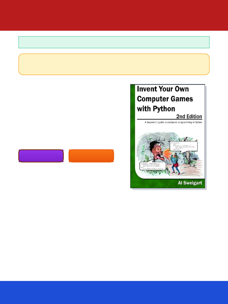 Invent Your Own Computer Games With Python 2nd Edition Al Sweigart ...