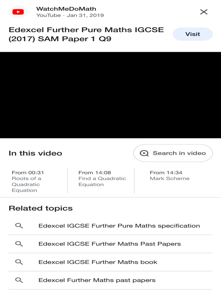 Edexcel IGCSE Further Pure Maths Q9 | PDF