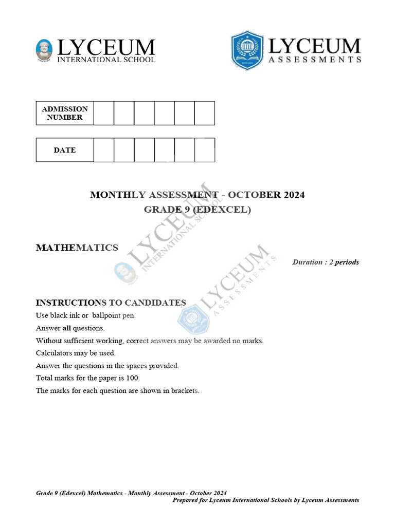 Grade 9 Edexcel Mathematics | PDF | Decimal | Speed