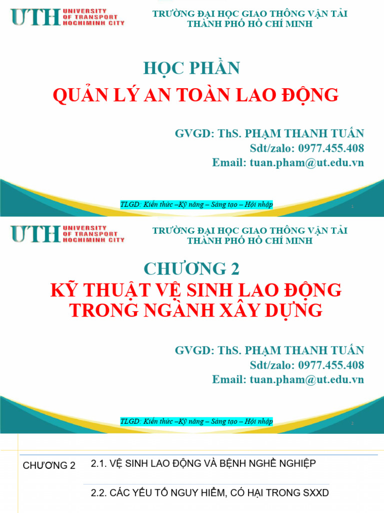 Chương 2. Vệ Sinh Lao Động Trong Ngành Xây Dựng | PDF