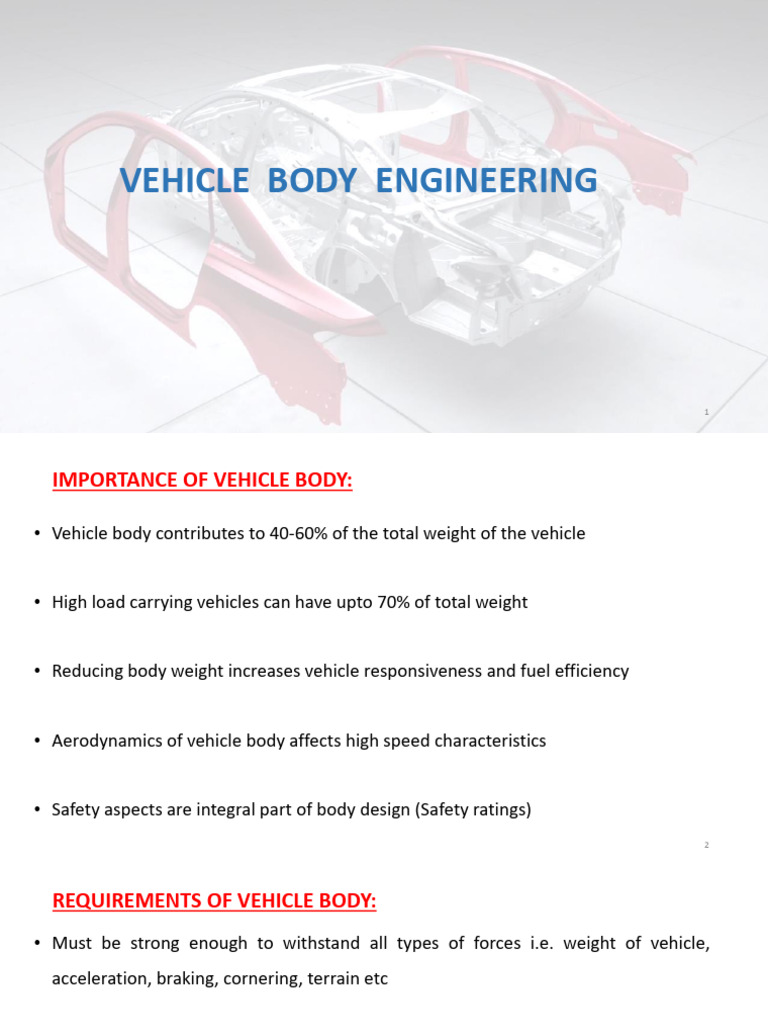 Vehicle Body Engineering Essentials | PDF | Drag (Physics) | Mechanical ...