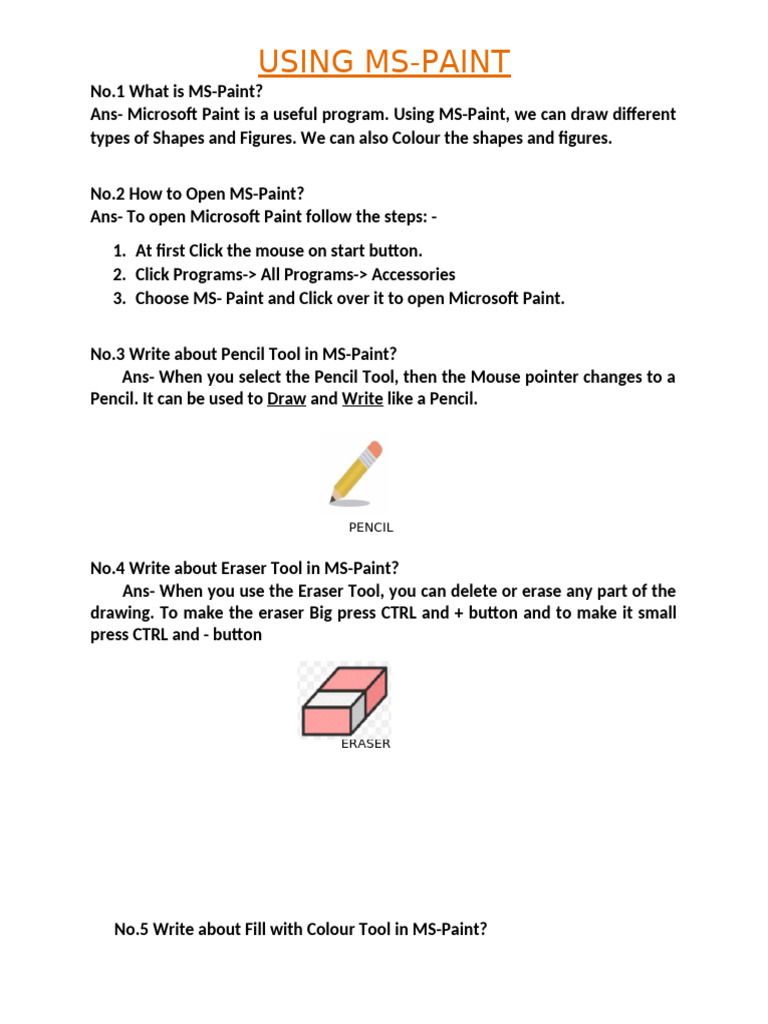 MS-Paint Tools and Features Guide | PDF | Shape | Microsoft Windows