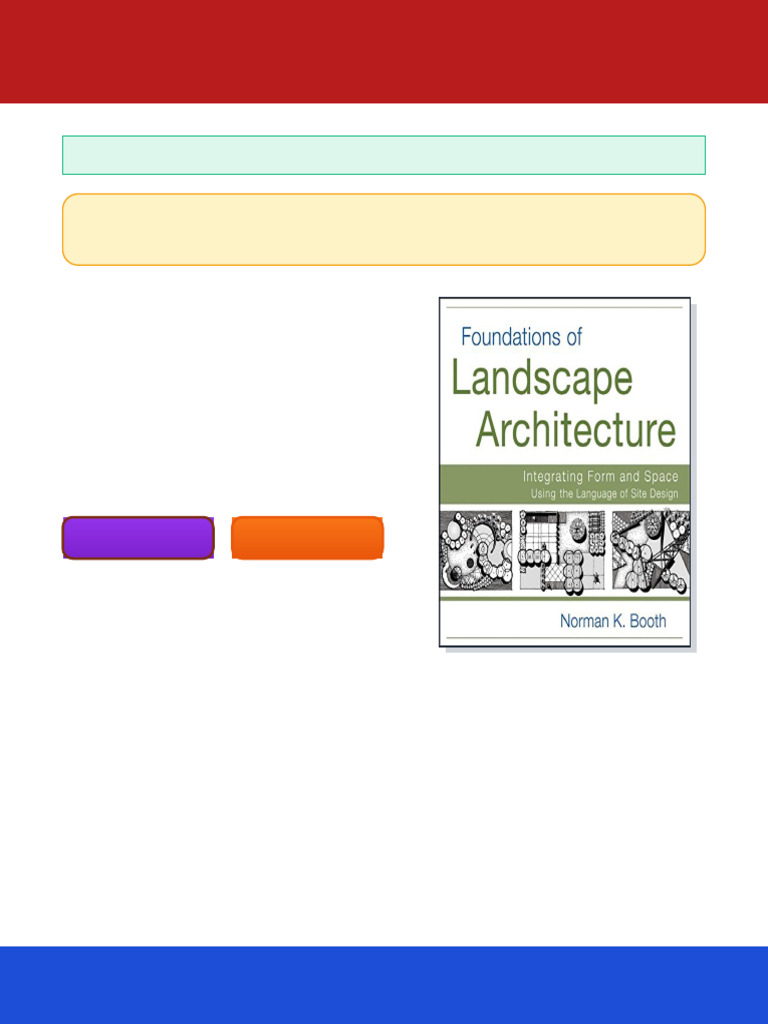 Foundations of Landscape Architecture Integrating Form and Space Using ...