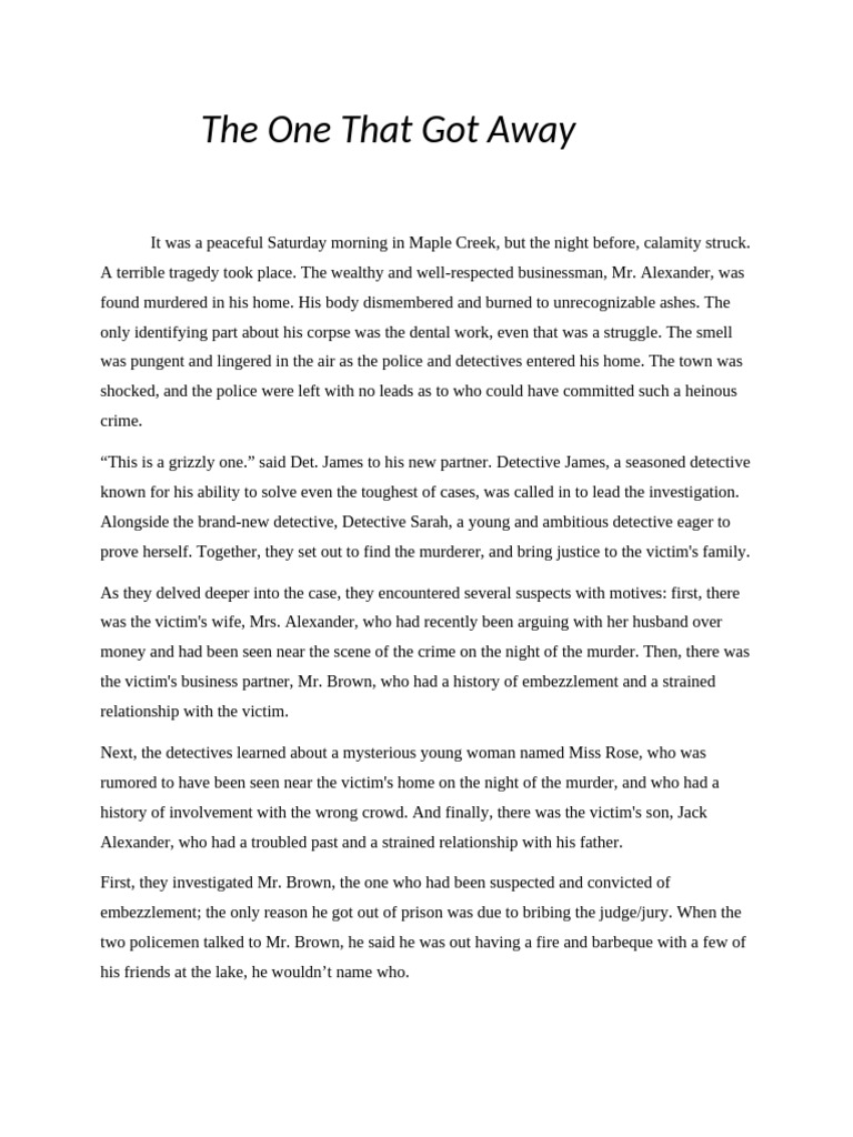 English 10 Short Story | PDF | Detective