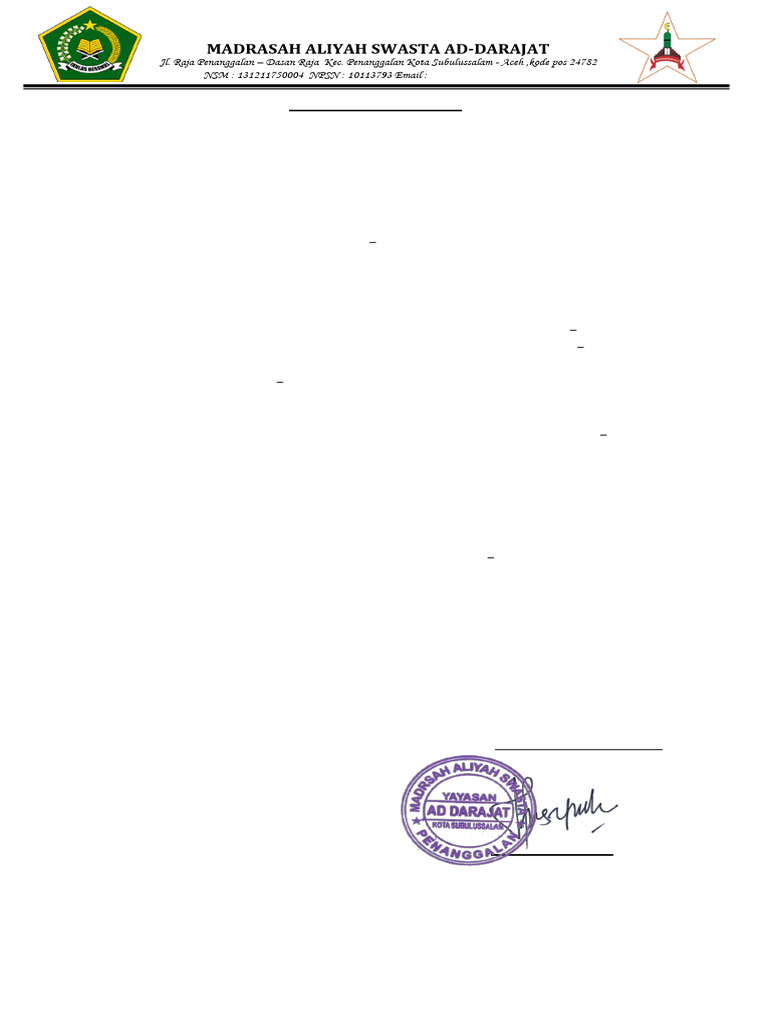 sk pembagian tugas mas 2025 | PDF