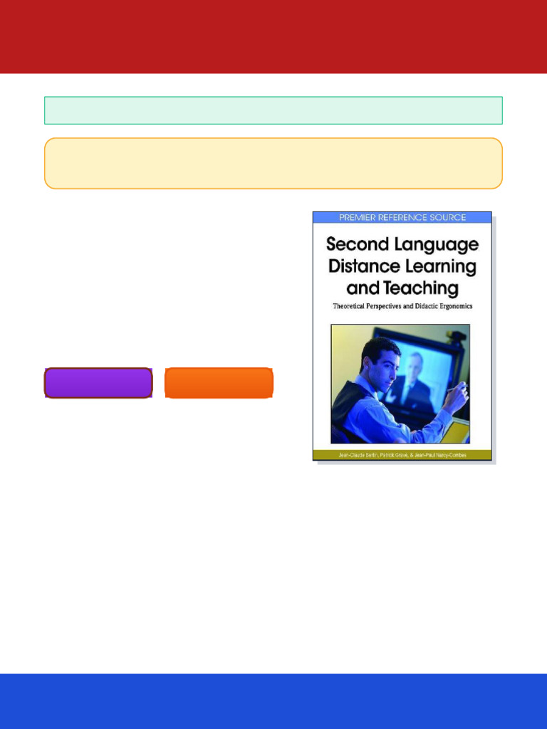 Second Language Distance Learning and Teaching Theoretical Perspectives and Didactic Ergonomics ...