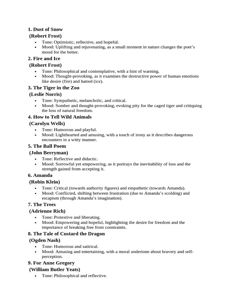 Grade 10 Poems | PDF
