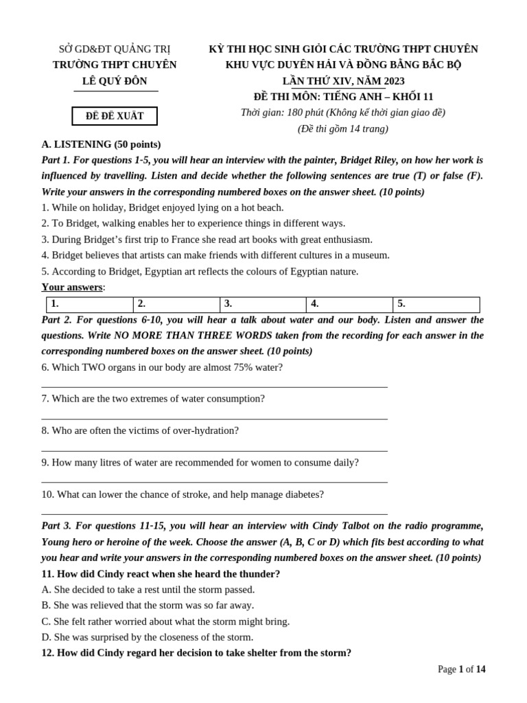 English Exam Proposal for 11th Grade | PDF | Plant Nutrition | Soil