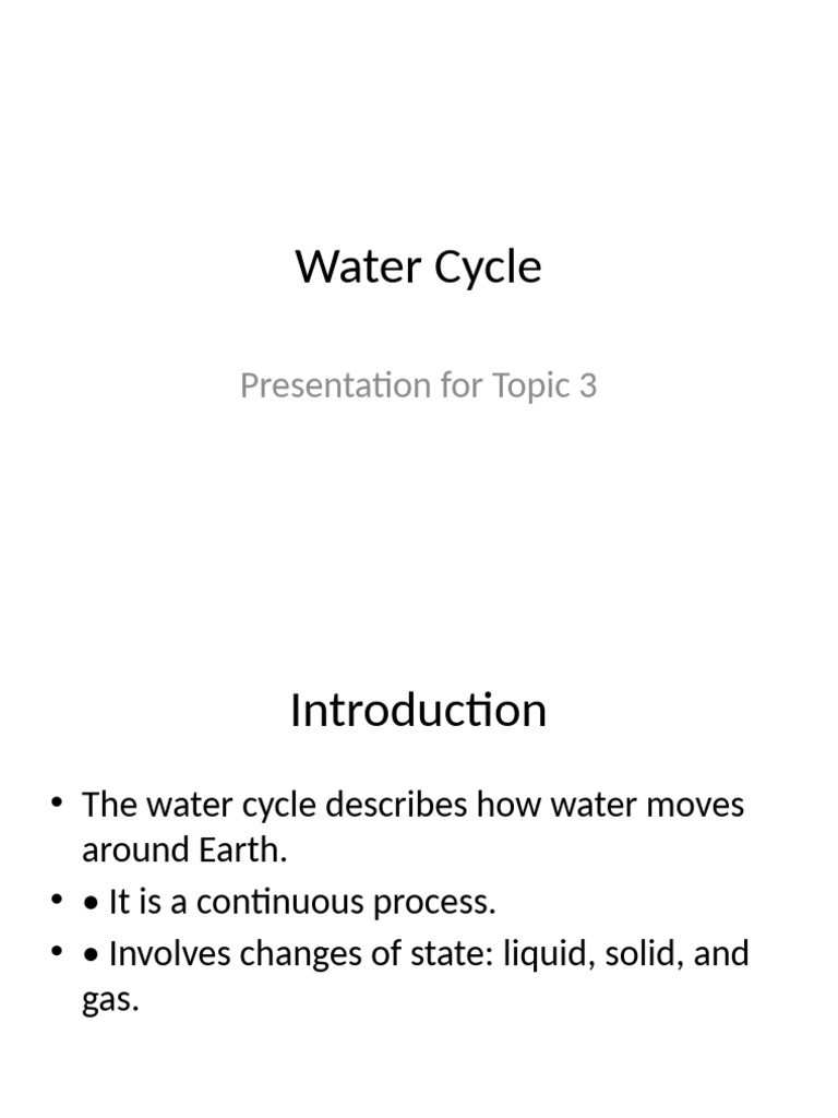 Water Cycle Presentation | PDF