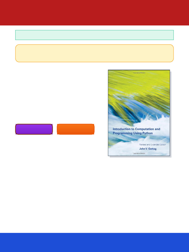 Introduction to Computation and Programming Using Python Revided ...