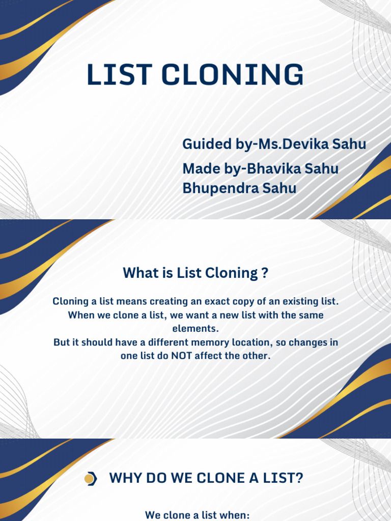 Understanding List Cloning Techniques | PDF
