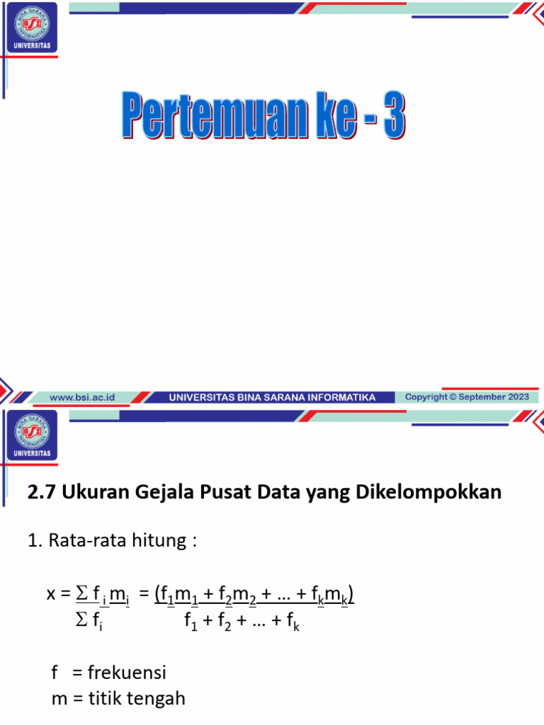 STATISTIKA P3 UBSI | PDF