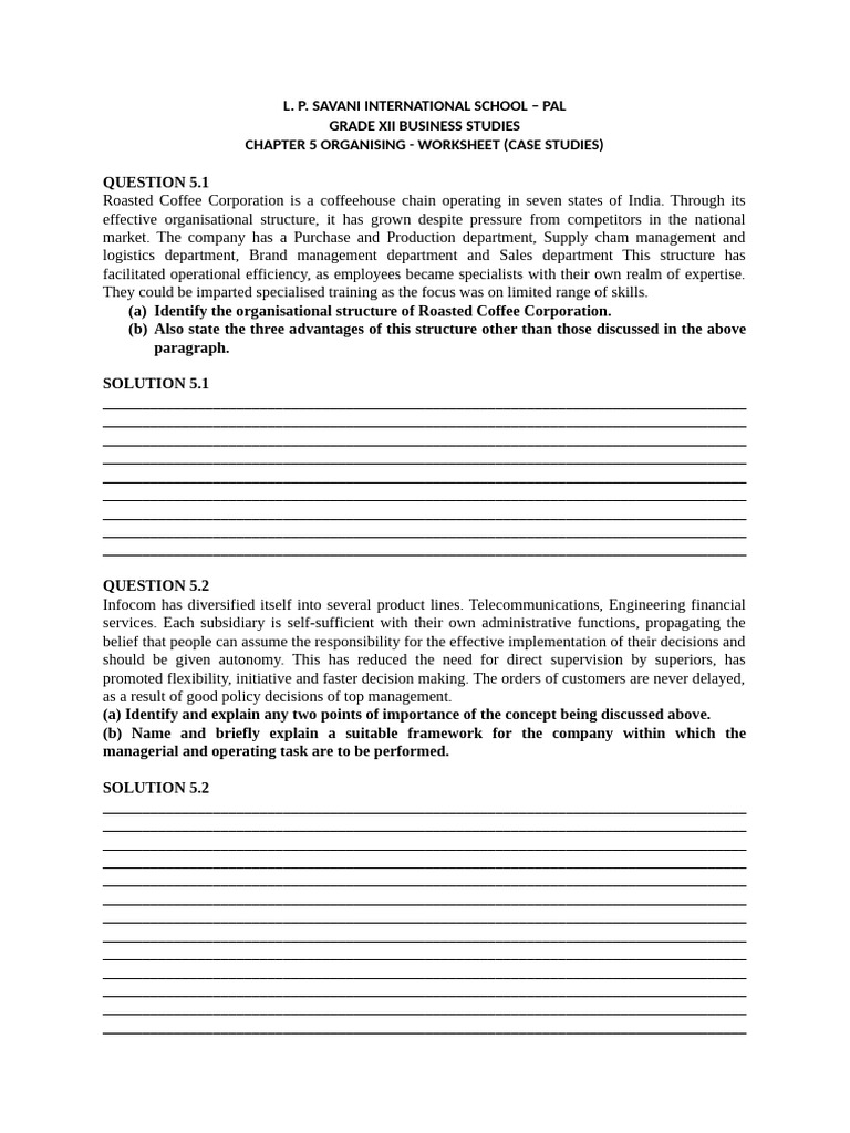 Organisational Structures in Business Cases | PDF | Organizational ...