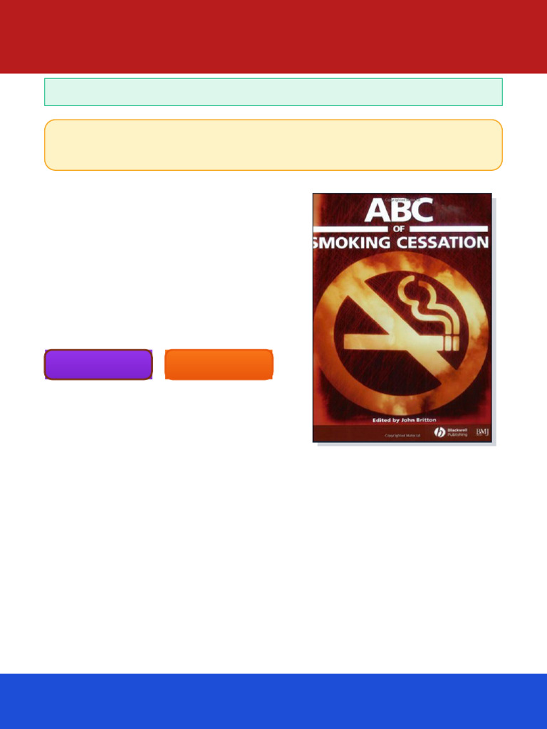 ABC of Smoking Cessation 1st Edition John Britton Ebook Downloadable ...