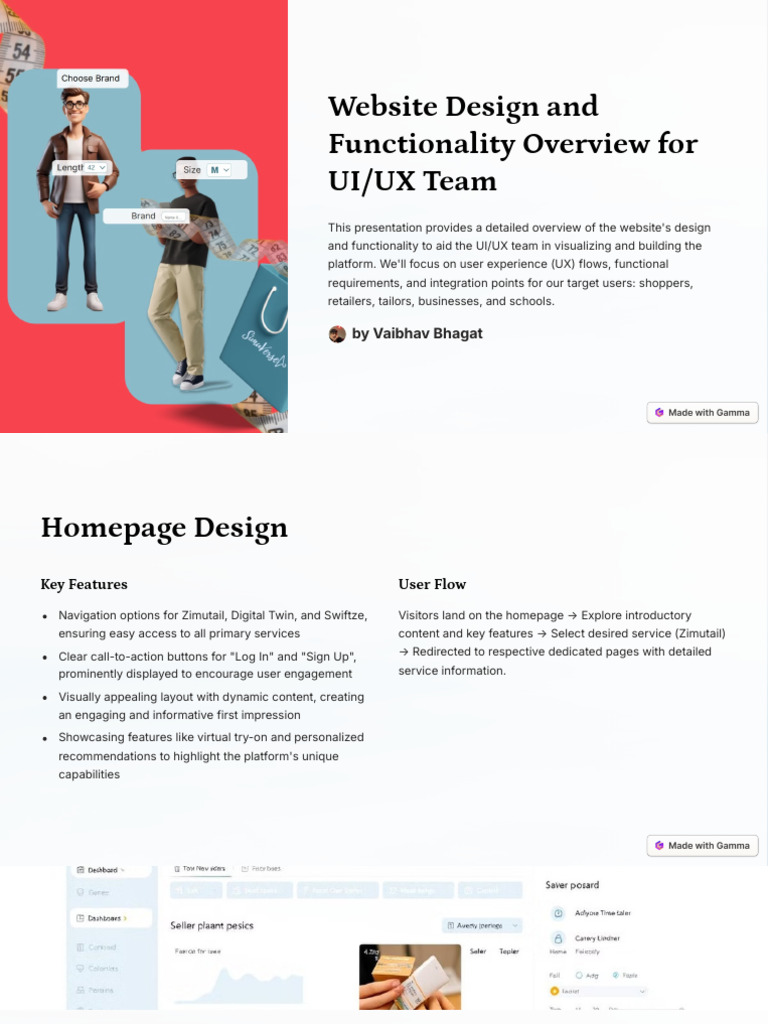 Website Design and Functionality Overview for UIUX Team | PDF | Web ...