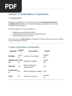 Kinematics Concepts and Equations Guide | PDF
