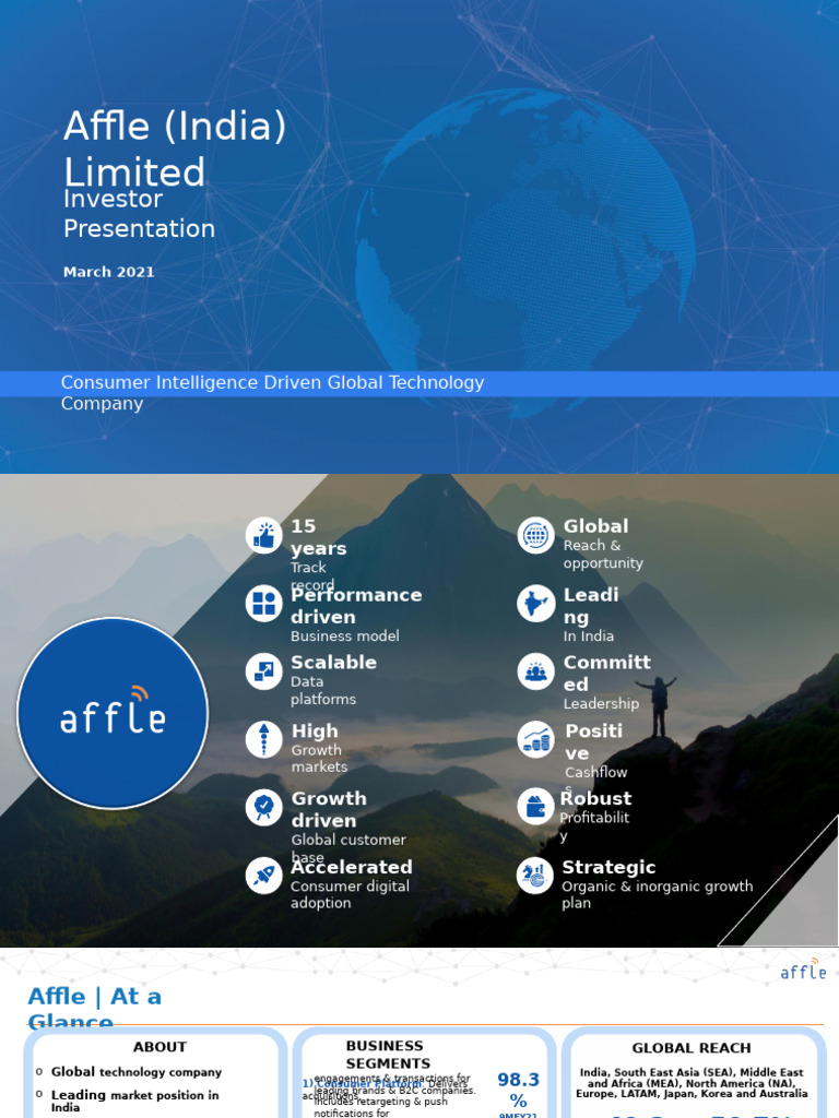 Affle Investor Presentation March 2021 | PDF | Marketing | Computing