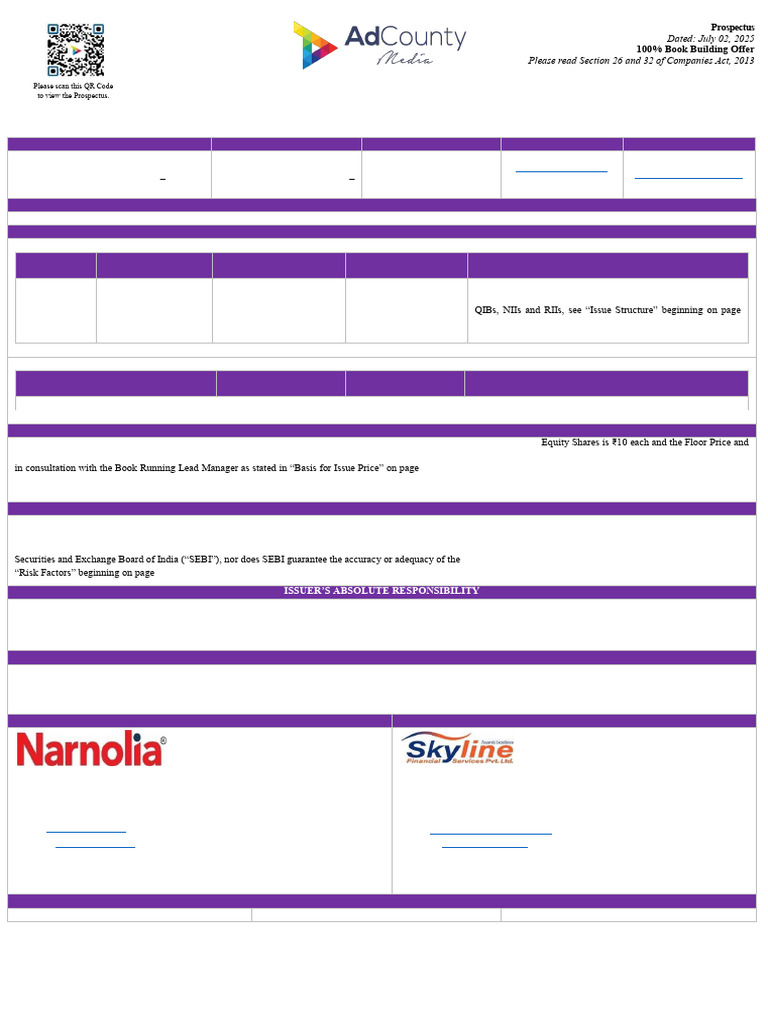 Adcounty Media IPO Prospectus 2025 | PDF | Investing | Equity (Finance)