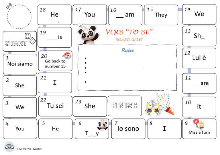 Verb "To Be" Board Game Rules | PDF