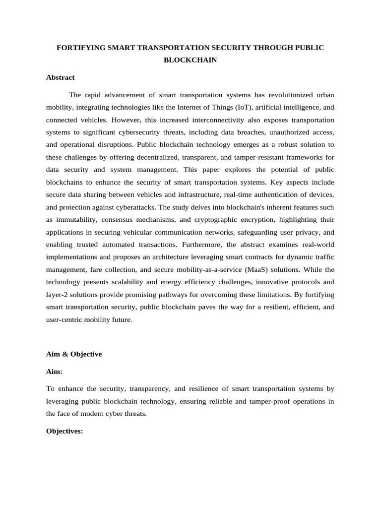 Enhancing Smart Transport Security with Blockchain | PDF | Computer ...