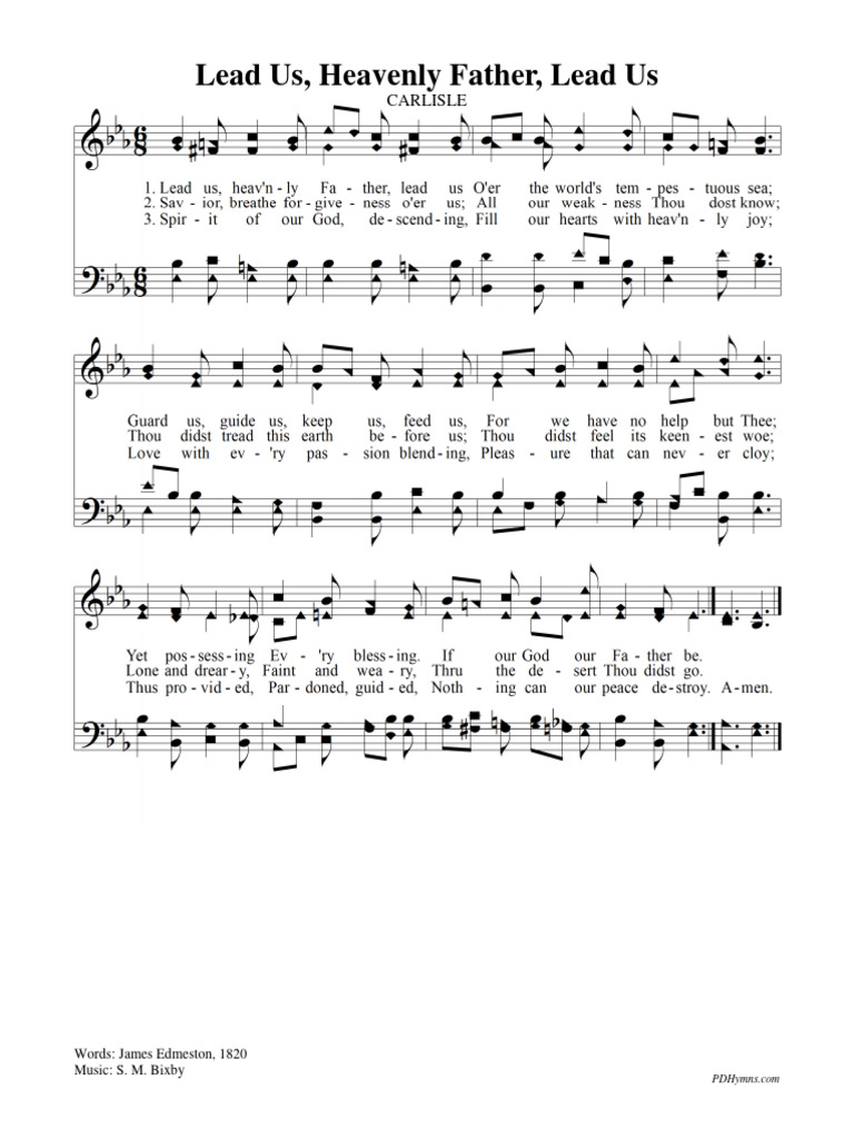 Lead Us Heavenly Father Lead Us | PDF