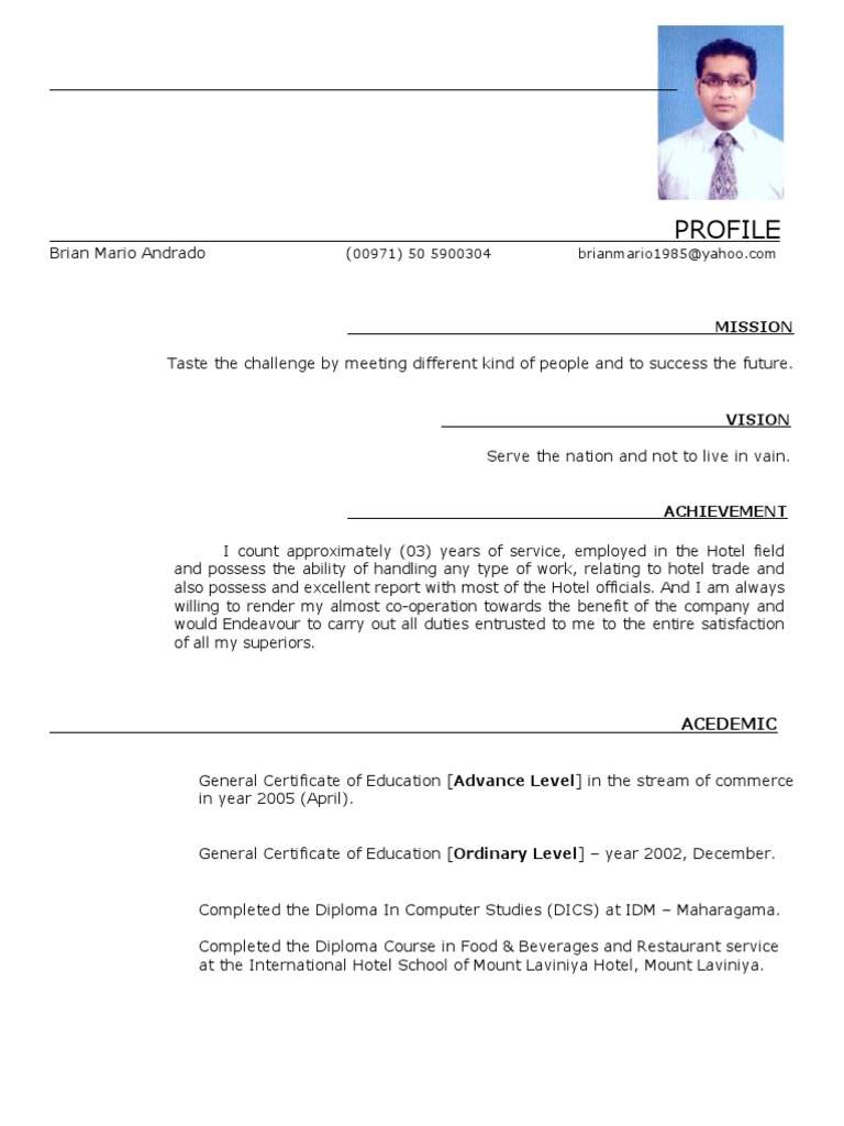 Brian CV | PDF | Business