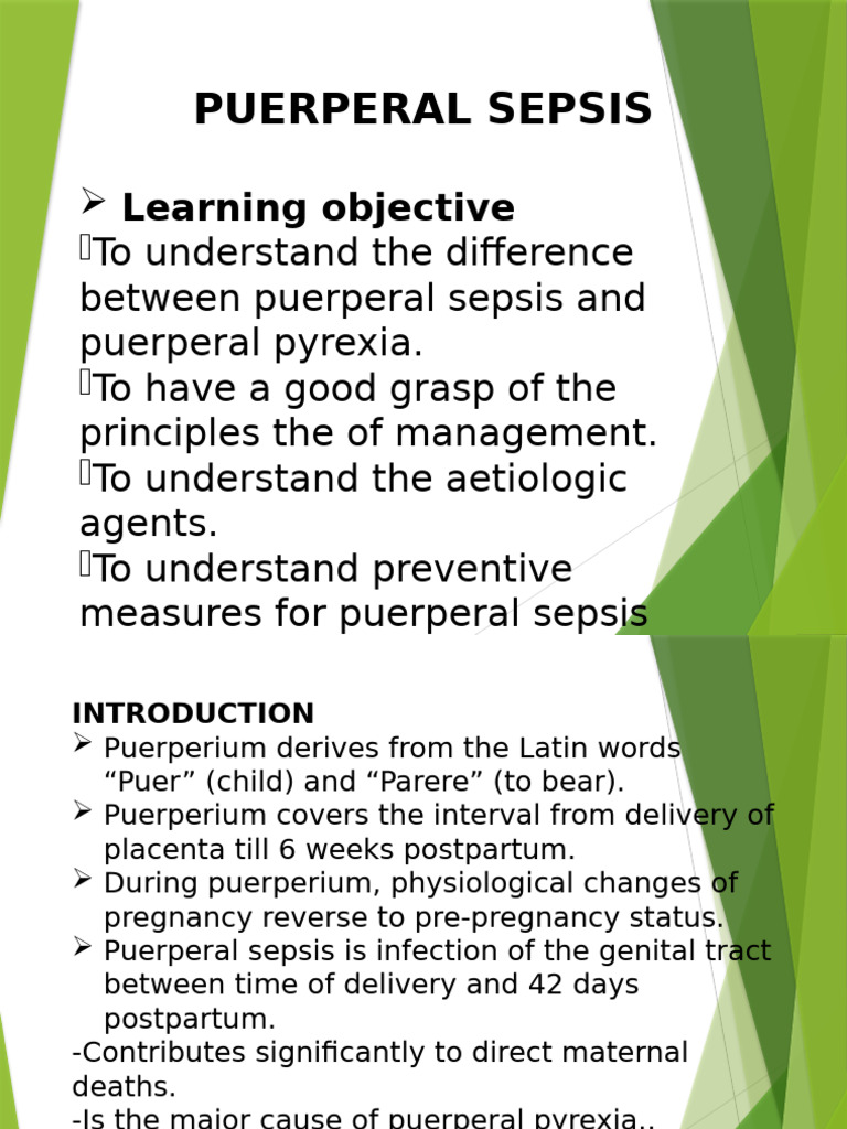 Puerperal Sepsis | PDF | Postpartum Period | Childbirth