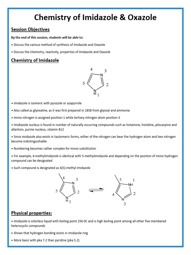 Chemistry of Imidazole & Oxazole, chemotherapy for malaria,the details ...