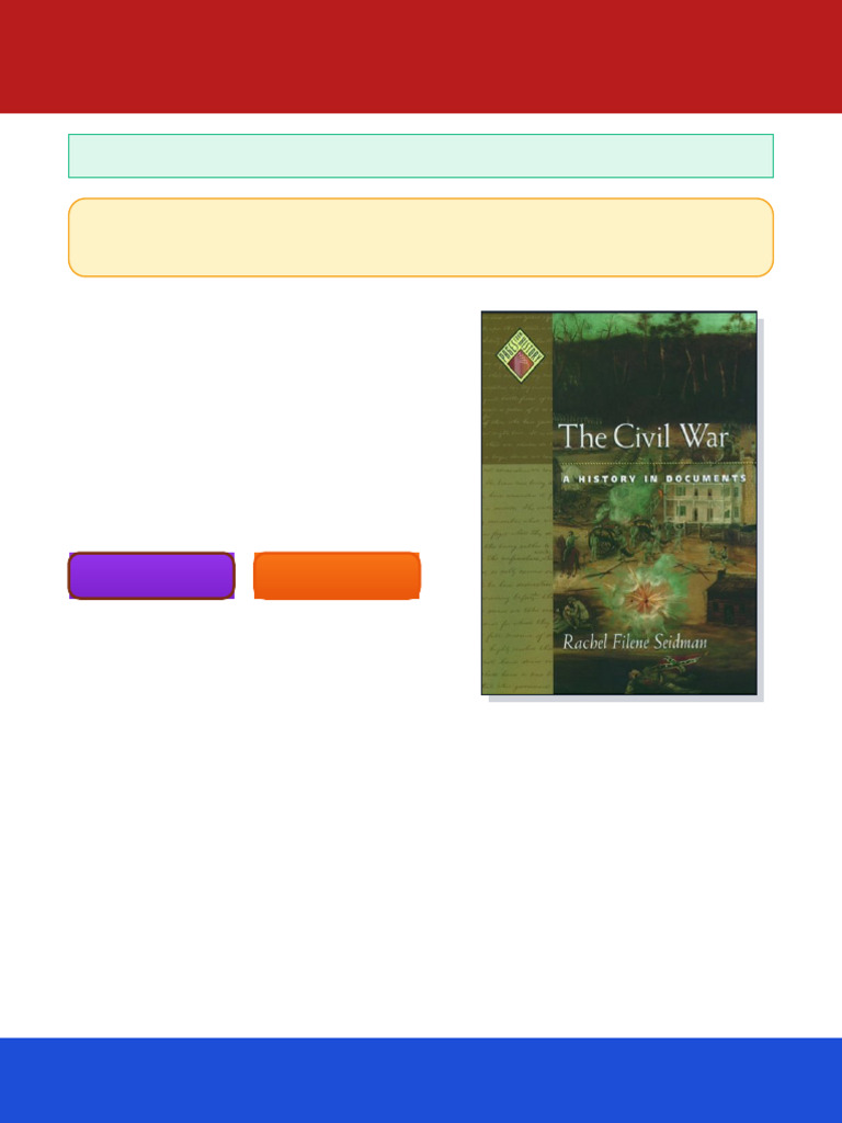 The Civil War A History in Documents First Edition Rachel Filene ...