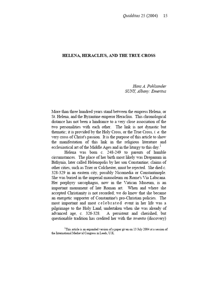 Helena Heraclius and the True Cross | PDF