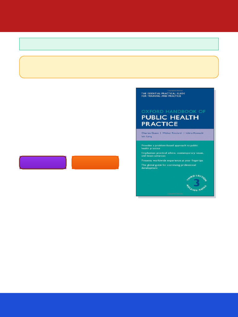 Oxford handbook of public health practice 3rd Edition Charles Guest ...