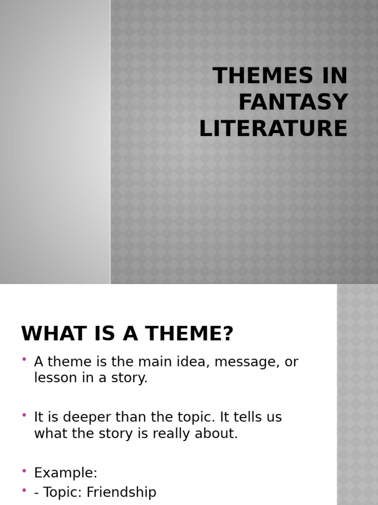 Key Themes in Fantasy Literature | PDF