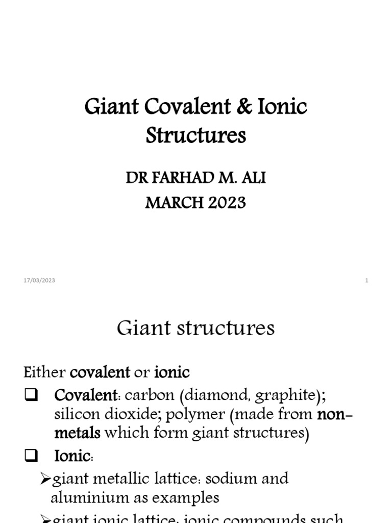 Giantionicandcovalentstructures Gcse 230321233736 85a3b2d5 | PDF ...