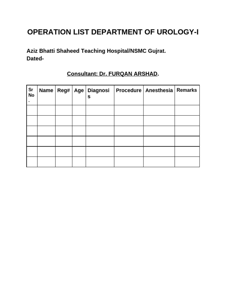 OT List Uro | PDF