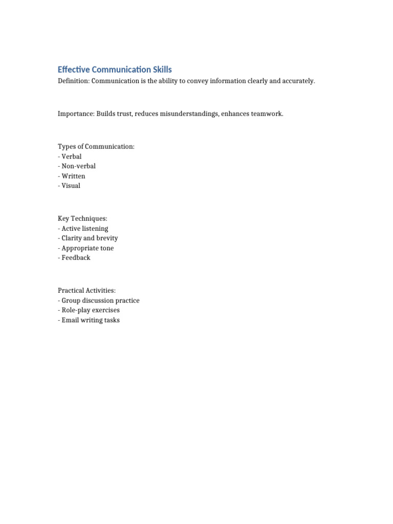 Mastering Effective Communication Skills | PDF