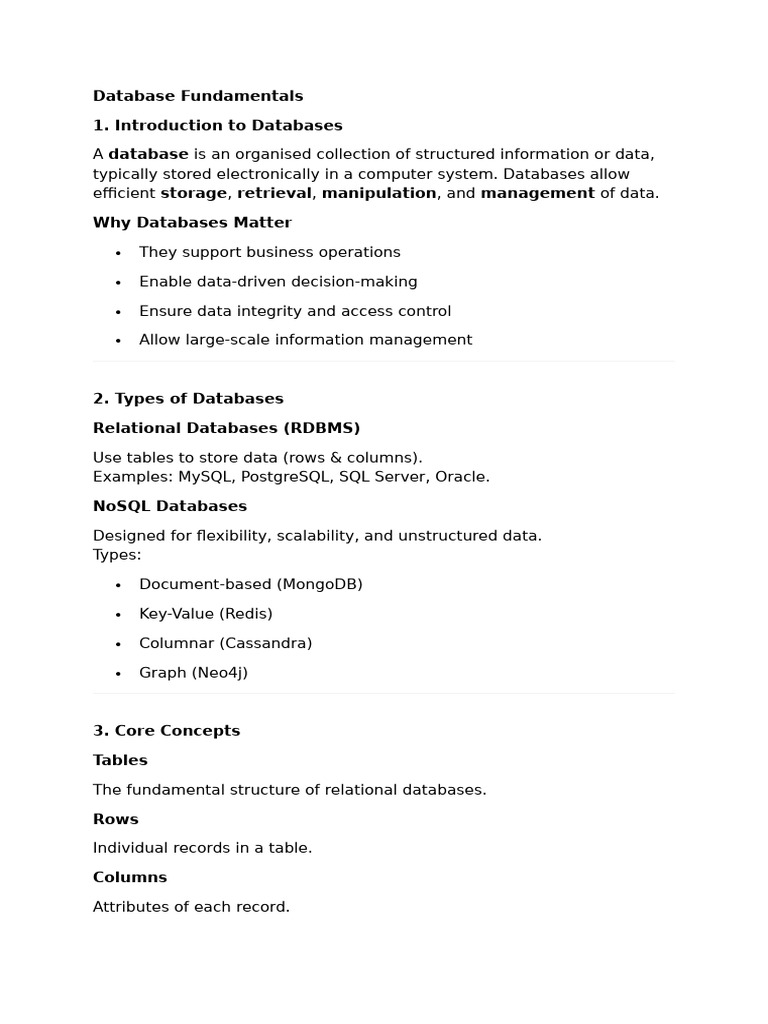 Database Fundamentals | PDF