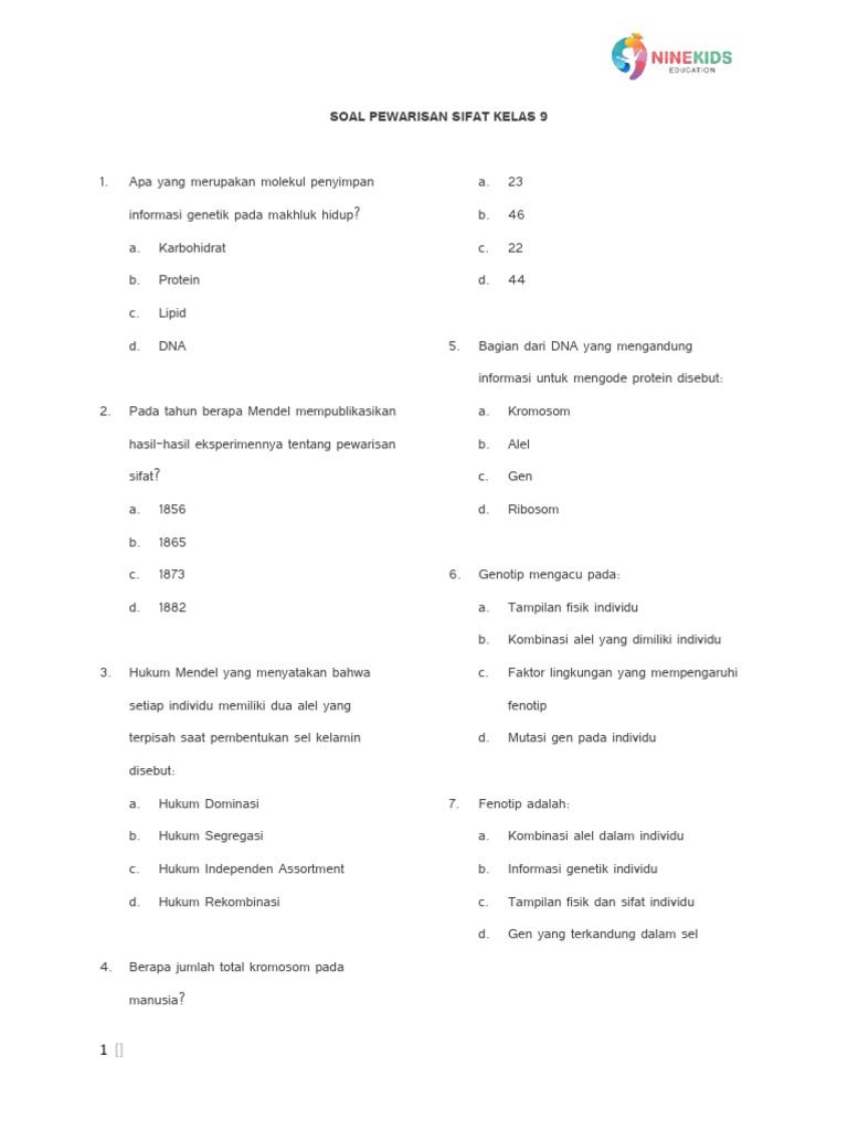 Pewarisan Sifat 1 | PDF