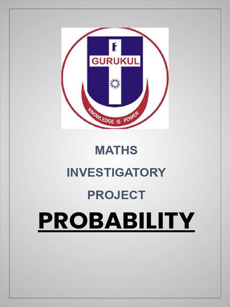 Maths Project XII Probability Final | PDF | Probability | Applied ...