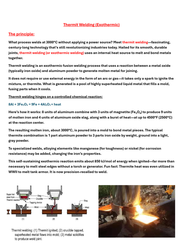 Thermit Welding (Exothermic) | PDF | Welding | Construction
