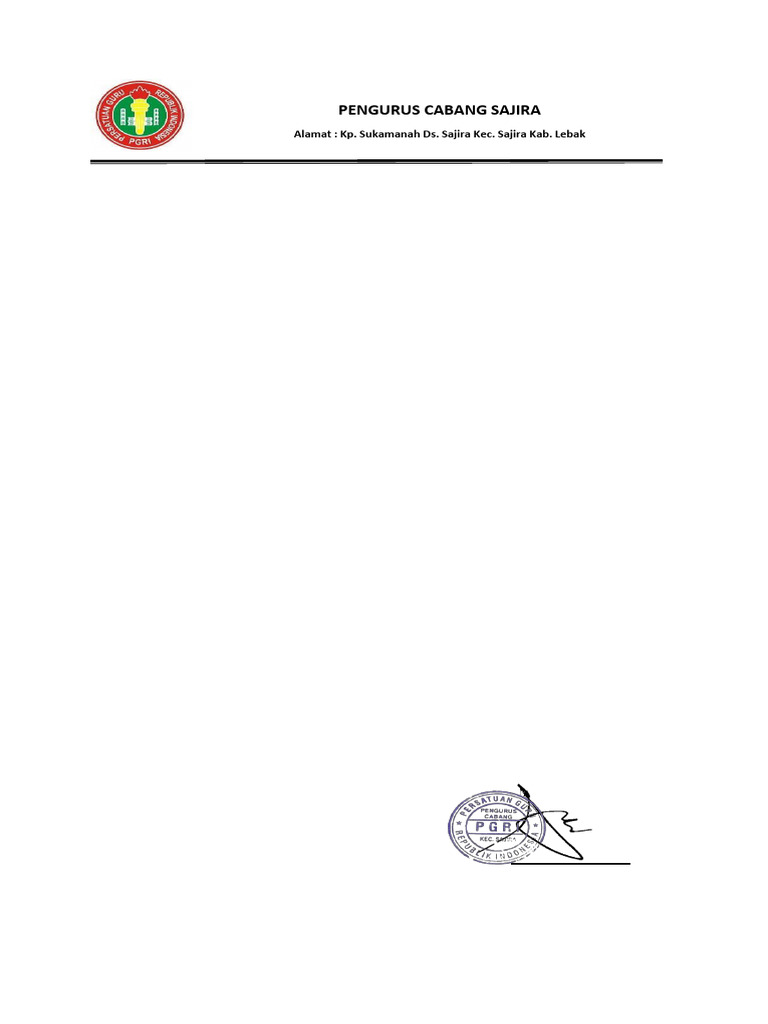 Surat Pemberitahuan Senam Bersama & Jalan Santai Pgri Sajira | PDF