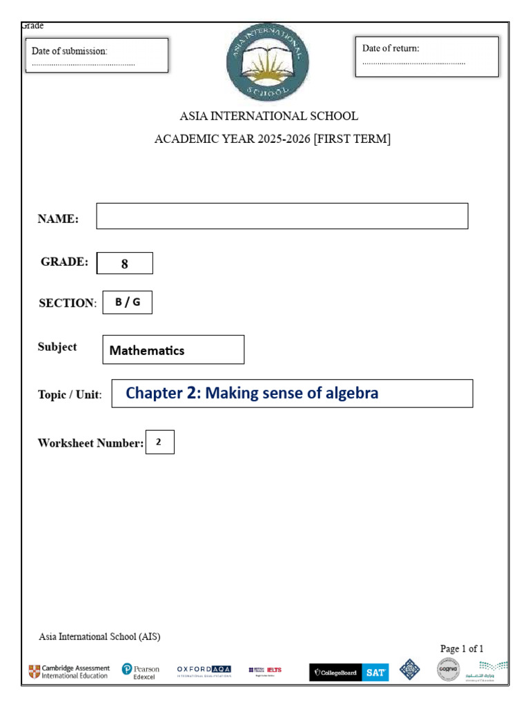 Chapter 2_Making Sense of Algebra (1) | PDF