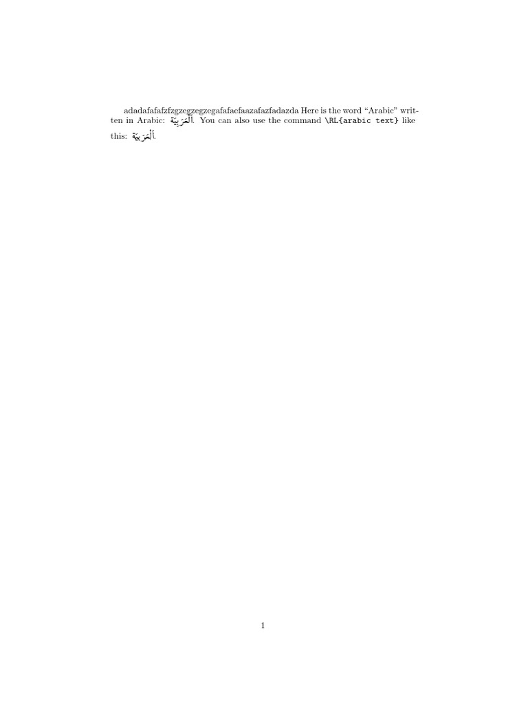 Basic Arabic Text Example | PDF