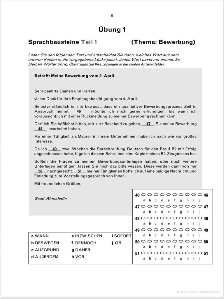Sprachbausteine 031125 | PDF